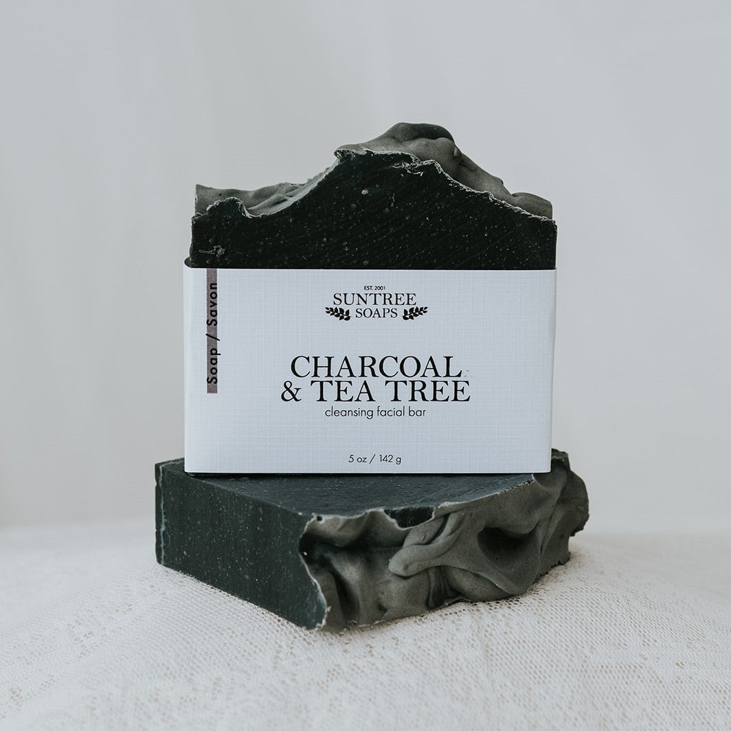 Charcoal + Tea Tree Facial Bar – Suntree Soaps